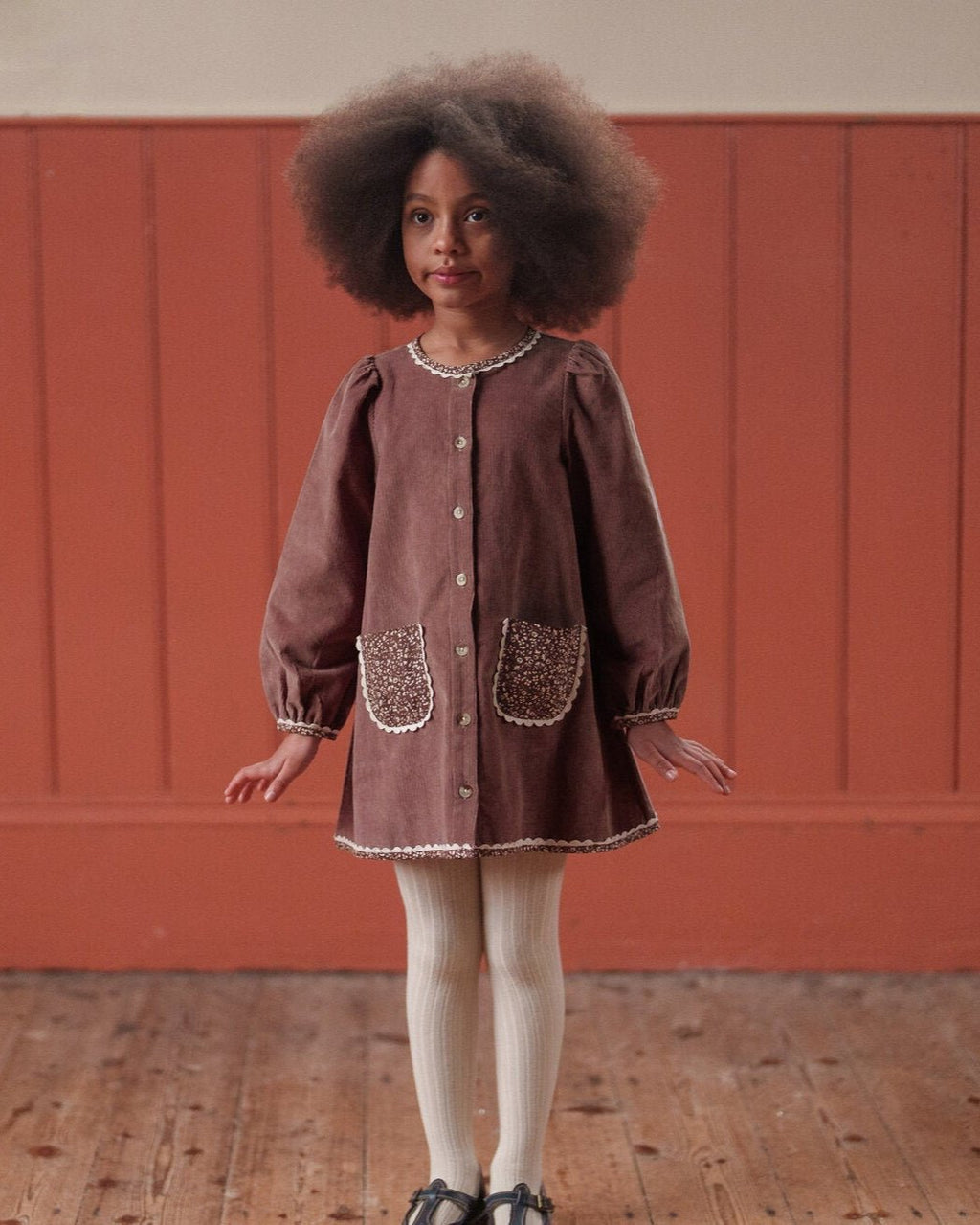 Jules Dress in Velvet || Nutmeg | All The Little Bows