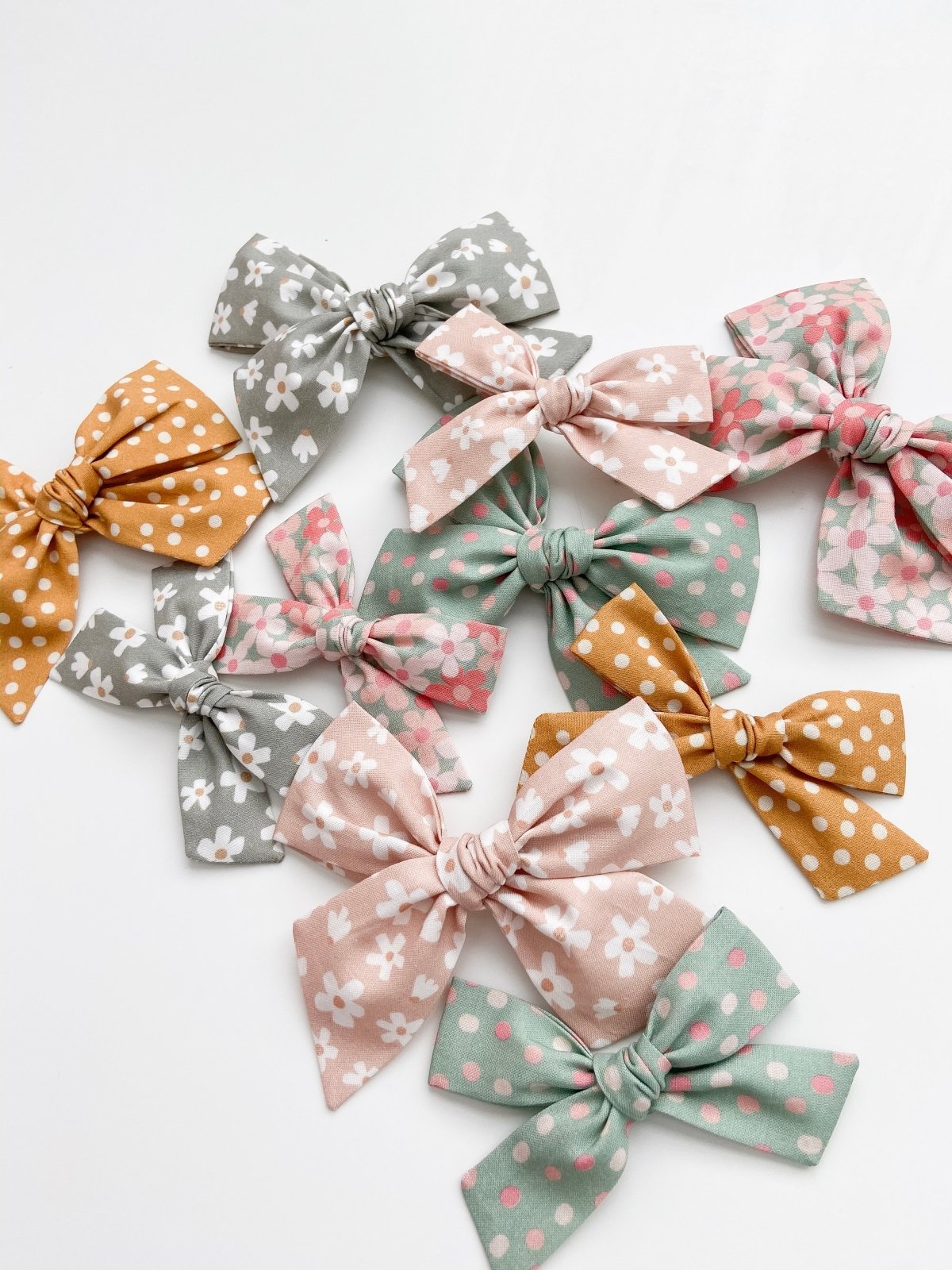 Classic Bow | White Dots on Mustard | All The Little Bows