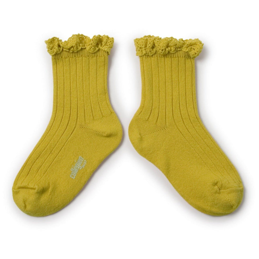 Collegien Lili Lace Ruffle Ankle Socks | Kiwi Doré | All The Little Bows