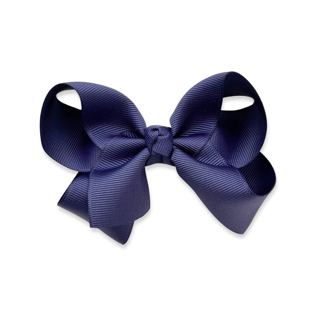 Twist Ribbon Hair Bow - Navy | All The Little Bows
